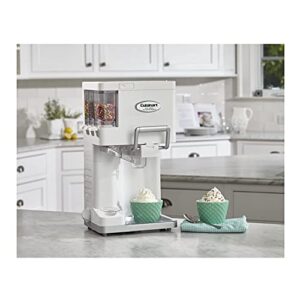 Cuisinart Mix It In Soft Serve 1.5-Quart Ice Cream Maker (White) Bundle with Ice Cream Recipe and Dessert Book (2 Items)