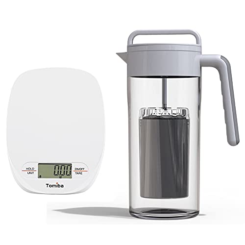 Tomiba Cold Brew Coffee Maker One Quart and Food Kitchen Scale EK6011A