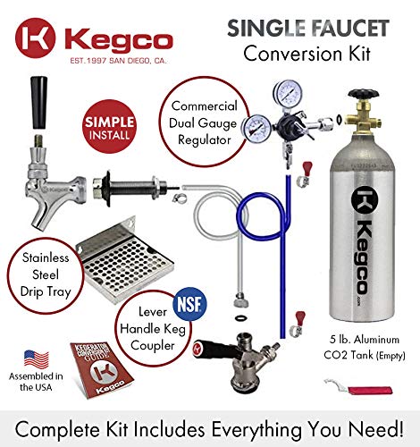 Kegco 3PUCK-5T Kegerator Kit, 1-Tap, Chrome