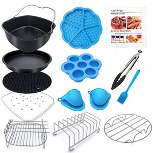 square air fryer accessories 12 pcs with recipe cookbook compatible with philips air fryer, cosori