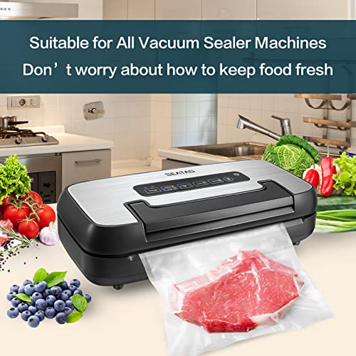 Vacuum Sealer Bags, SEATAO 6 Pack 3 Rolls 11" x 20' and 3 Rolls 8" x 20' vacuum seal bags for food, Environmentally Friendly Degradable Material, Double-sided texture design, Mircowave & Freezer, Sous Vide cooking