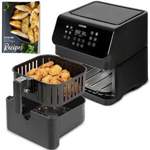 COSORI Air Fryer with Customizable 10 Presets & Shake Reminder,Cookbook(100 Recipes),Accessories XL, Set of 6 Fit all 5.8Qt, 6Qt Air Fryer, FDA Compliant, BPA Free, Dishwasher Safe, Nonstick Coating