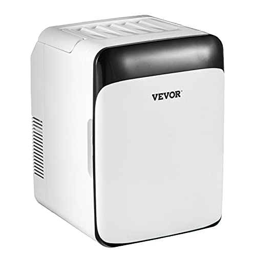 VEVOR Mini Fridge, 10 Liter Portable Cooler Warmer, AC/DC Skincare Fridge, Stylish Look Compact Refrigerator, Lightweight Beauty Fridge, for Bedroom Office Car Boat Dorm Skincare Cosmetic Medicine