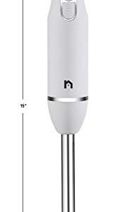 New House Kitchen Immersion Hand Blender 2 Speed Stick Mixer with Stainless Steel Shaft & Blade, 300 Watts Easily Food, Mixes Sauces, Purees Soups, Smoothies, and Dips, Ivory