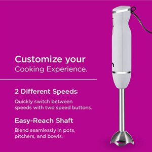 New House Kitchen Immersion Hand Blender 2 Speed Stick Mixer with Stainless Steel Shaft & Blade, 300 Watts Easily Food, Mixes Sauces, Purees Soups, Smoothies, and Dips, Ivory