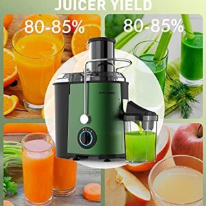 MAMA'S CHOICE Juicer Machine, 800W Juice Extractor with 3'' Big Mouth, 3 Speed Centrifugal Juicer for Whole Fruit Vegetable, Easy to Clean, Non-Slip Feet, BPA-Free