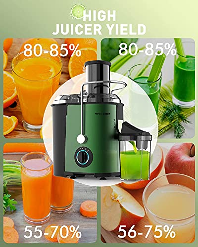 MAMA'S CHOICE Juicer Machine, 800W Juice Extractor with 3'' Big Mouth, 3 Speed Centrifugal Juicer for Whole Fruit Vegetable, Easy to Clean, Non-Slip Feet, BPA-Free