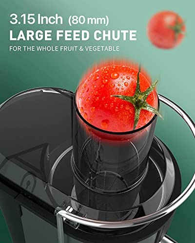 MAMA'S CHOICE Juicer Machine, 800W Juice Extractor with 3'' Big Mouth, 3 Speed Centrifugal Juicer for Whole Fruit Vegetable, Easy to Clean, Non-Slip Feet, BPA-Free