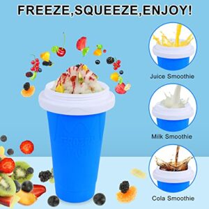 Slushy Cup Slushie Cup Maker Squeeze ,TIK TOK Shake Frozen Magic Maker Quick Squeeze Cups Homemade Summer DIY Milk Ice Cream Maker (BLUE)