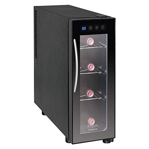 Koblenz EVFK-04 4-Bottle Free Standing Single Zone Fridge and Chiller Wine Cooler, One Size, Black