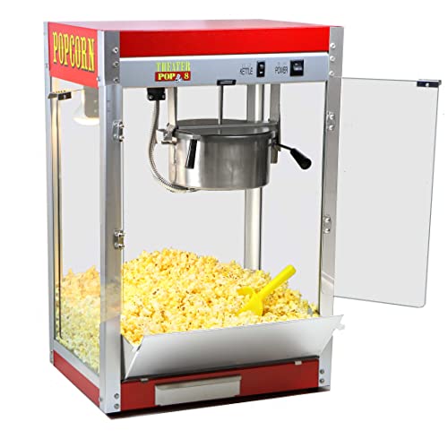 Paragon Theater Pop 8 Ounce Popcorn Machine for Professional Concessionaires Requiring Commercial Quality High Output Popcorn Equipment, Red