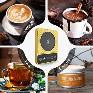 PAL&SAM Cup & Mug Coffee Warmer for Desk, Electric Beverage & Candle Warmer with Auto Off, Smart Kitchen Gadget for Heating Coffee, Hot Chocolate, Tea, and Milk (Cup Excluded, Yellow)