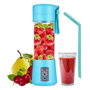 portable blender for shakes and smoothies personal blender and juicer machine mini blender slushie shake blender portable blender usb rechargeable travel blender, blue