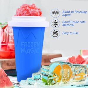 Slushy Maker Cup, Quick Frozen Magic Smoothie Cup for Ice Cream Make your Day Cool, Portable Squeeze Ice Cup, Slushies Maker Cup with Spoon and Straw