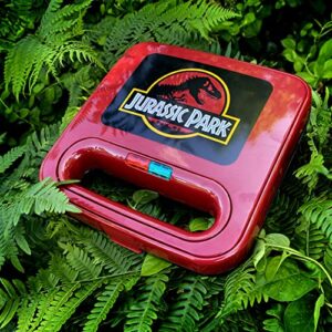 Uncanny Brands Jurassic Park Grilled Cheese Maker- Panini Press and Compact Indoor Grill- Opens 180 Degrees for Burgers, Steaks, Bacon