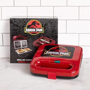 Uncanny Brands Jurassic Park Grilled Cheese Maker- Panini Press and Compact Indoor Grill- Opens 180 Degrees for Burgers, Steaks, Bacon