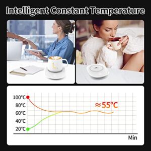 Coffee Warmer for Desk with Automatic Sensor Switch, Candle Warmer Portable, Mug Warmer for Desk 122°F-131°F for Heating Coffee, Milk, Tea, Candles, Office Desk Accessories Gift（No Cup）