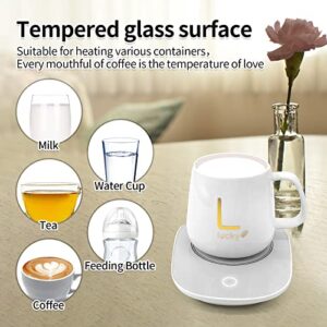 Coffee Warmer for Desk with Automatic Sensor Switch, Candle Warmer Portable, Mug Warmer for Desk 122°F-131°F for Heating Coffee, Milk, Tea, Candles, Office Desk Accessories Gift（No Cup）