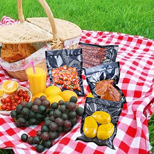 CANLENPK 6x8 inch/15x20cm Vacuum Seal Bags,Food Storage Bag,Seal Meal Snack Fruit Nut,Boil Steam Heat Freeze,Commercial Grade Heavy Duty Sealable Bags (100PCS, Black Back)