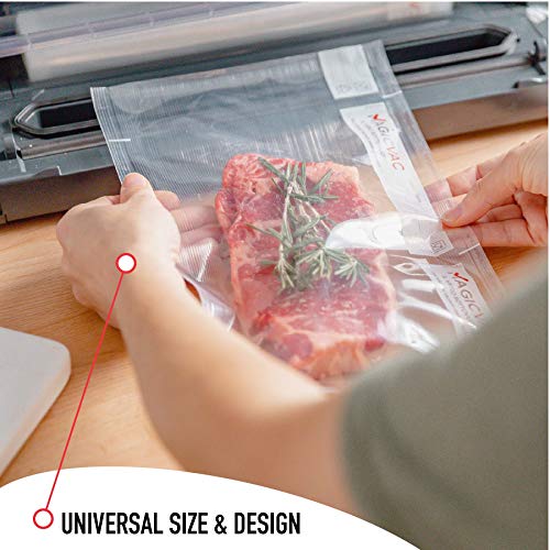 Magic Vac Vacuum Sealer Bags Gallon Size 12"x16" 50 Count Thicker Heavy Duty Material for Sous Vide, Meal Prep, Microwave and Freezer works with FoodSaver, Seal-a-Meal and more BPA Free Made in Italy