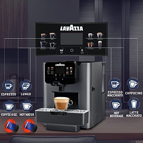 LAVAZZA Coffee Maker Omnia, Single Serve Espresso Machine with BLUE Top Class 100 ct, for Office Kitchen & Big Home