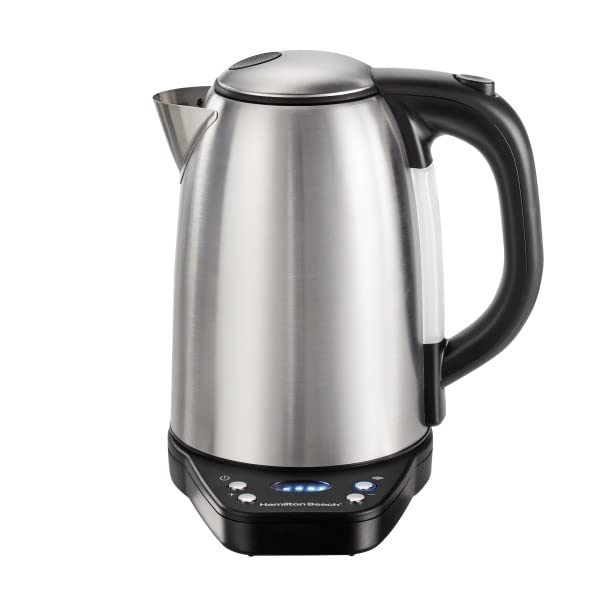 Hamilton Beach Smart Electric Tea Kettle & Water Boiler, Works with Alexa, 1.7 L, 1500 Watts, Cordless, Keep Warm, Auto-Shutoff & Boil-Dry Protection, Stainless Steel (41036)