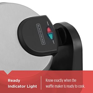 BLACK+DECKER Flip Waffle Maker, Silver, WM1404S