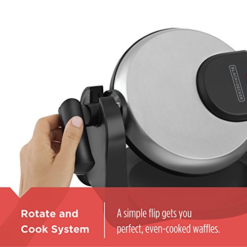 BLACK+DECKER Flip Waffle Maker, Silver, WM1404S