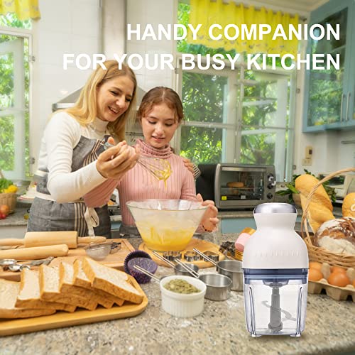 Small Food Processor with 4 Cup capacity.Mini Food Chopper Blender Electric Chopper For Meat & Vegetable Chopper for Dicing, Mincing, and Puree with 4 Sharp Blades