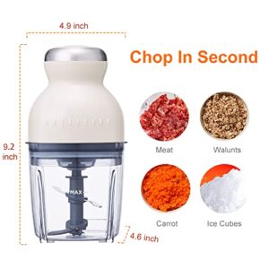 Small Food Processor with 4 Cup capacity.Mini Food Chopper Blender Electric Chopper For Meat & Vegetable Chopper for Dicing, Mincing, and Puree with 4 Sharp Blades