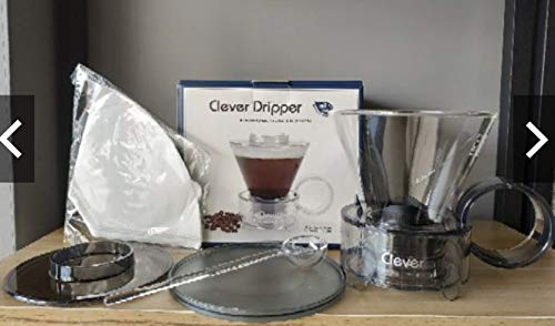 Clever NEW Coffee Dripper Official, Glass Style Coffee Maker Hassle-Free Ways Make Manual Pour Over Coffee & Cold Brew, 18 Fl Oz.