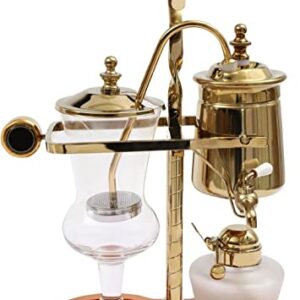 BEYANEE Belgian/Belgium Balance Siphon Coffee Maker,Family Syphon Coffee Maker,Elegant Double Ridged Fulcrum with Tee Handle,Elegant Design Retro-Style - Classic Gold…