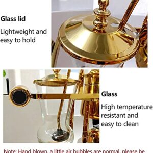 BEYANEE Belgian/Belgium Balance Siphon Coffee Maker,Family Syphon Coffee Maker,Elegant Double Ridged Fulcrum with Tee Handle,Elegant Design Retro-Style - Classic Gold…