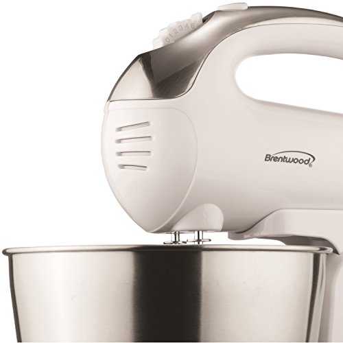 Brentwood Stand Mixer, 5-Speed + Turbo, White