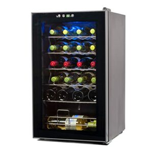 black+decker wine cooler refrigerator, compressor cooling 24 bottle wine fridge with blue light & led display, freestanding wine cooler, bd61526