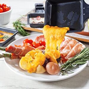 Electric Cheese Raclette Table Grill w Nonstick Grilling Plate & Cooking Stone- Electric Indoor, Smokeless Korean BBQ Party, Deluxe 8 Person Tabletop Cooker w Hotplate- Melt Cheese Grill Meat, Veggies