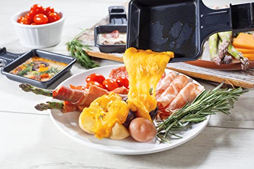 Electric Cheese Raclette Table Grill w Nonstick Grilling Plate & Cooking Stone- Electric Indoor, Smokeless Korean BBQ Party, Deluxe 8 Person Tabletop Cooker w Hotplate- Melt Cheese Grill Meat, Veggies