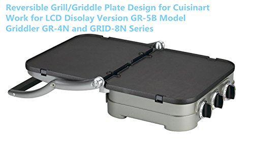 UsKitchen Reversible Grill/Griddle Plate for Cuisinart Griddler GR-4N 5-in-1