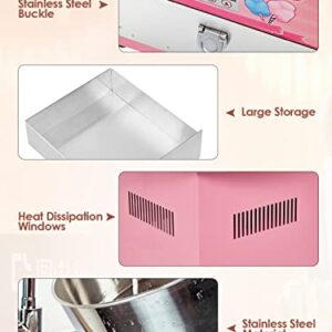 RIEDHOFF Cotton Candy Machine Commercial, Electric Cotton Candy Maker with 20 inch Stainless Steel Bowl for Family, Party, Amusement Park, Carnival- Pink