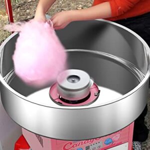 RIEDHOFF Cotton Candy Machine Commercial, Electric Cotton Candy Maker with 20 inch Stainless Steel Bowl for Family, Party, Amusement Park, Carnival- Pink