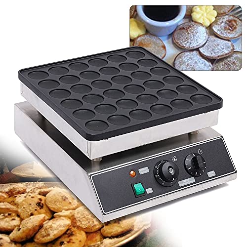 Mini Dutch Pancake Baker Maker, Commercial Electric Nonstick 36Pcs 1.9Inch Poffertje Mini Waffle Pancake Maker Stainless Steel for Restaurants, Cafes Shops