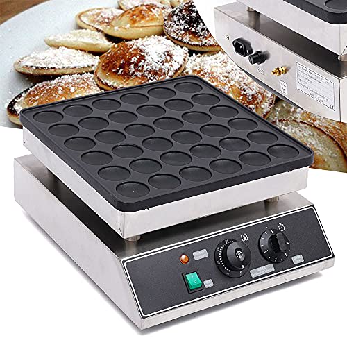 Mini Dutch Pancake Baker Maker, Commercial Electric Nonstick 36Pcs 1.9Inch Poffertje Mini Waffle Pancake Maker Stainless Steel for Restaurants, Cafes Shops