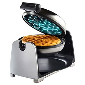 oster diamondforce nonstick flip waffle maker – silver