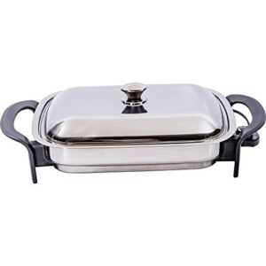 precise heat stainless steel 16-inch rectangular surgical electric skillet