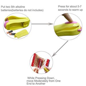 2 Pack Mini Portable Handheld Heat Vacuum Sealer Bag Sealer Mini Sealing Machine Hand Pressure Heat Sealing Machine Handheld Plastic Bag Sealer Mini for Plastic Bags Storage (Random Color)