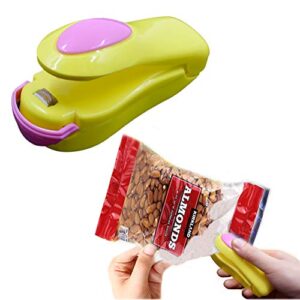 2 Pack Mini Portable Handheld Heat Vacuum Sealer Bag Sealer Mini Sealing Machine Hand Pressure Heat Sealing Machine Handheld Plastic Bag Sealer Mini for Plastic Bags Storage (Random Color)