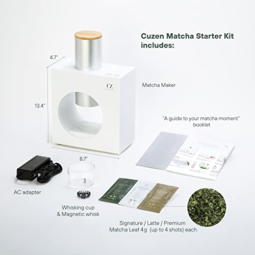 Cuzen Matcha Maker Starter Kit, an Innovative At-home Matcha Machine that Produces Freshly Ground Matcha from Organic Shade-grown Japanese Tea Leaves