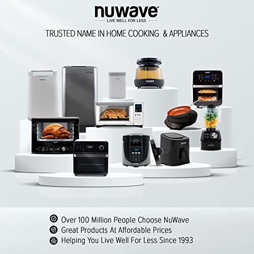 NuWave Duet Pressure Cooker, Air Fryer & Grill Combo Cooker with Removable Pressure and Air Fry Lids, 6qt Stainless Steel Pot, 4qt Non-Stick Air Fryer Basket, Built-In Sure-Lock Safety Technology