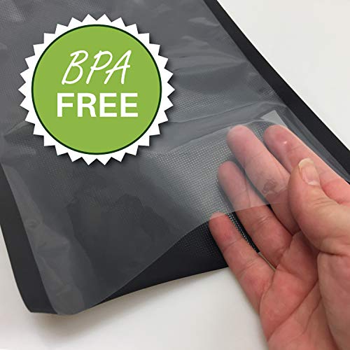 50 Pint 6" X 10" FoodVacBags Black & Clear Vacuum Sealer Storage Bags/Pouches, BPA Free, Perfect for Sous Vide and FoodSaver