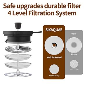 SIXAQUAE French press 34oz French Press Coffee Maker with 4 Filters Cold Brew Coffee Maker Heat Resistant Durable Borosilicate Glass 1000ml